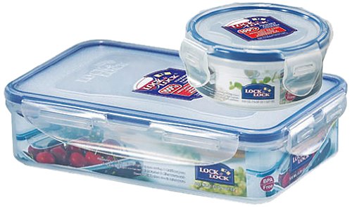 LocknLock Food Storage Container Set, 2-Pieces (800ML x 1 + 140ML x 1 ...