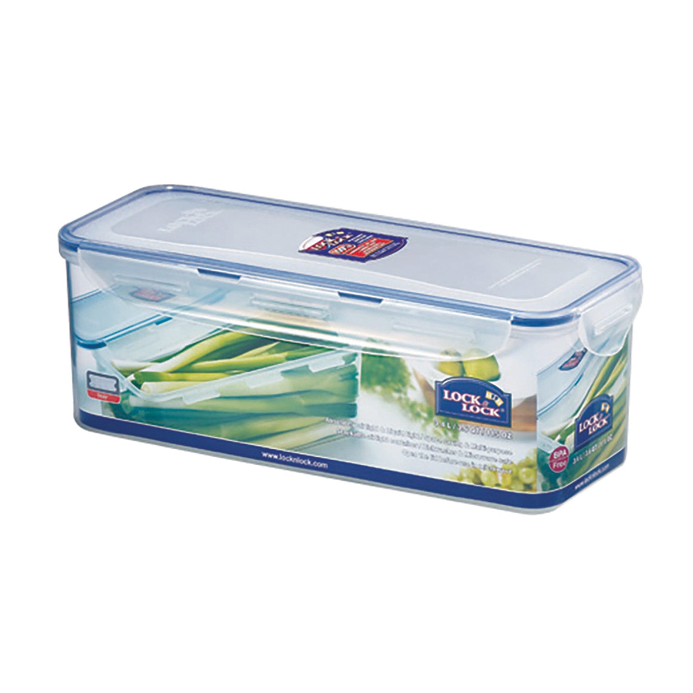 Classic Large Flat Oblong Food Container with Tray, Transparent - 3.4L ...