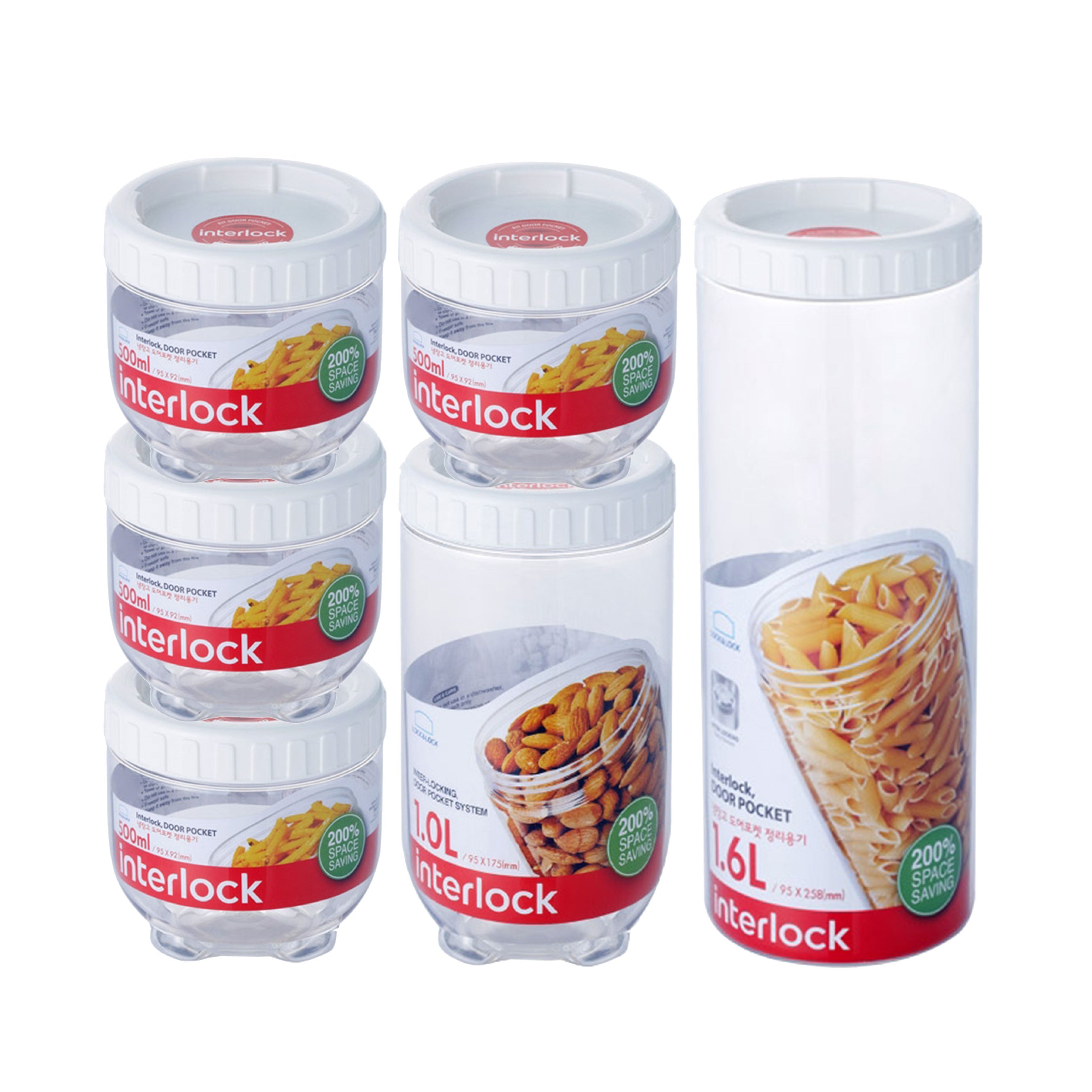 ROUND 500ML X 4 + 1LTR + 1.6LTR - INTERLOCK SET – LocknLock India