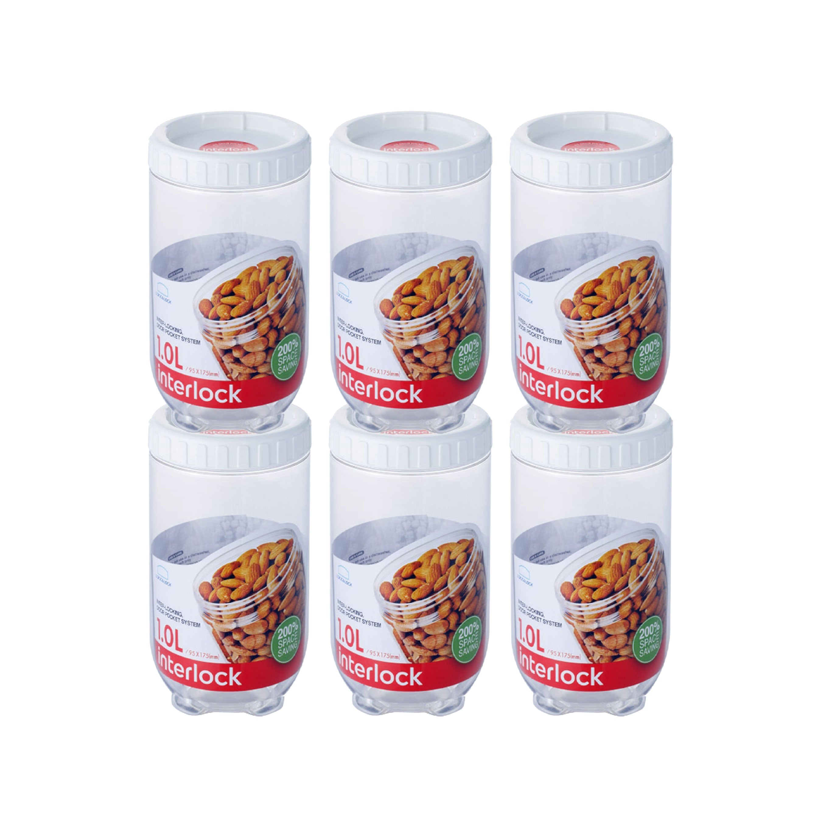 ROUND 1LTR X 6 - INTERLOCK SET – LocknLock India