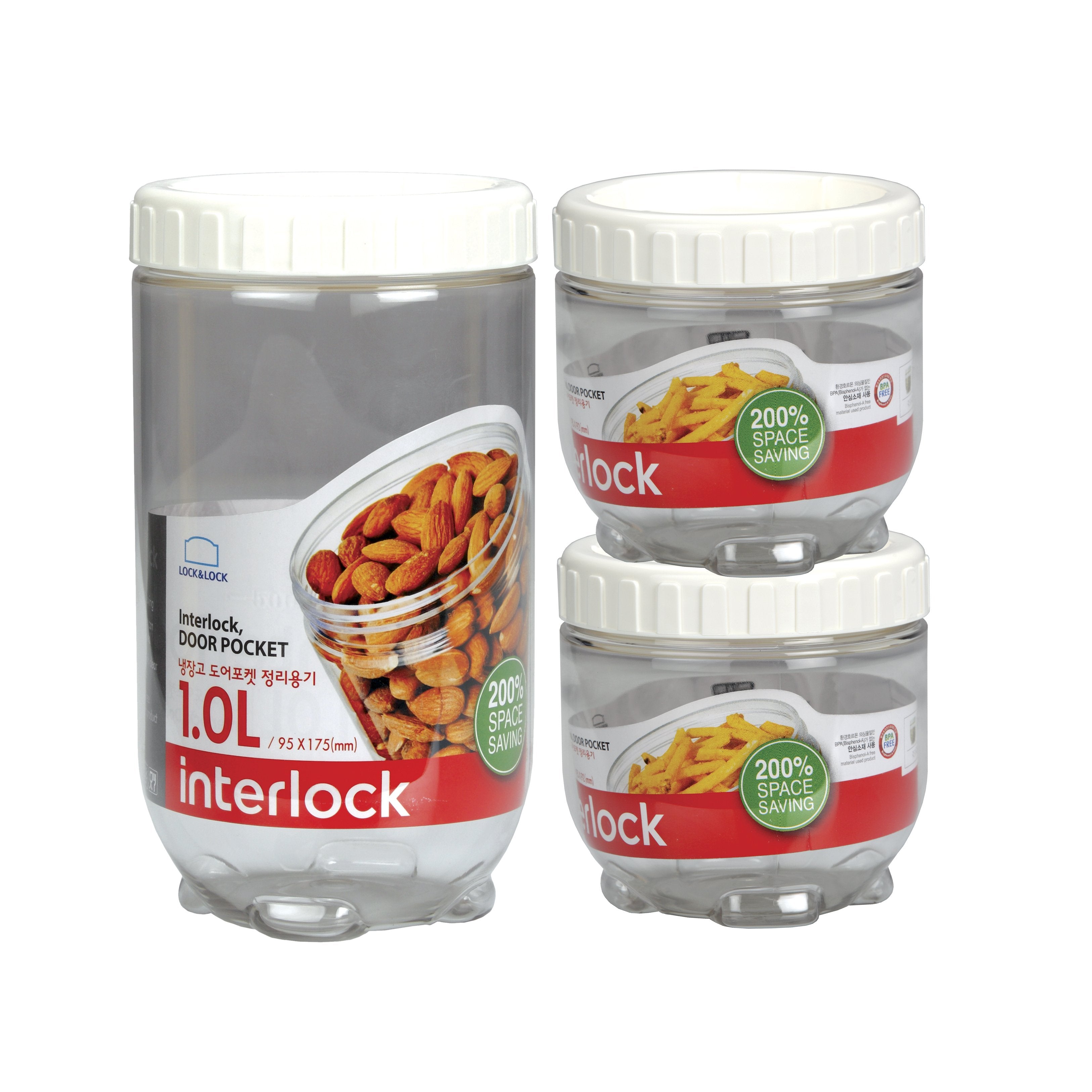 ROUND 500ML X 500ML X 1LTR - INTERLOCK SET – LocknLock India